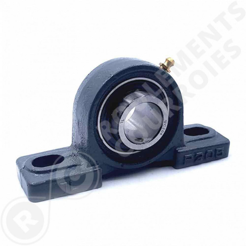 Palier à semelle serrage vis pointeaux ref UCP205 diamètre d'arbre 25 mm | Roulements Courroies