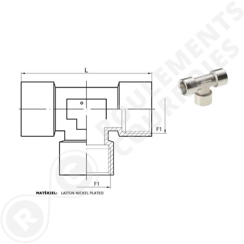 Adapteur pneumatique T femelle RPTFG1/2L | Roulements Courroies